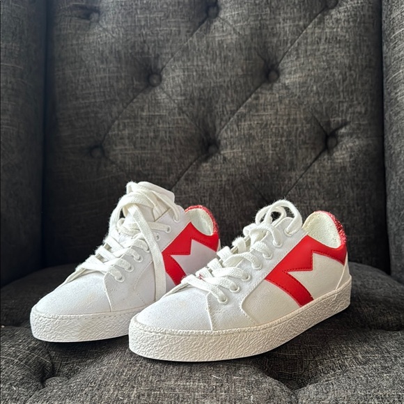 Maje | Shoes | White And Red Maje Designer Sneakers | Poshmark